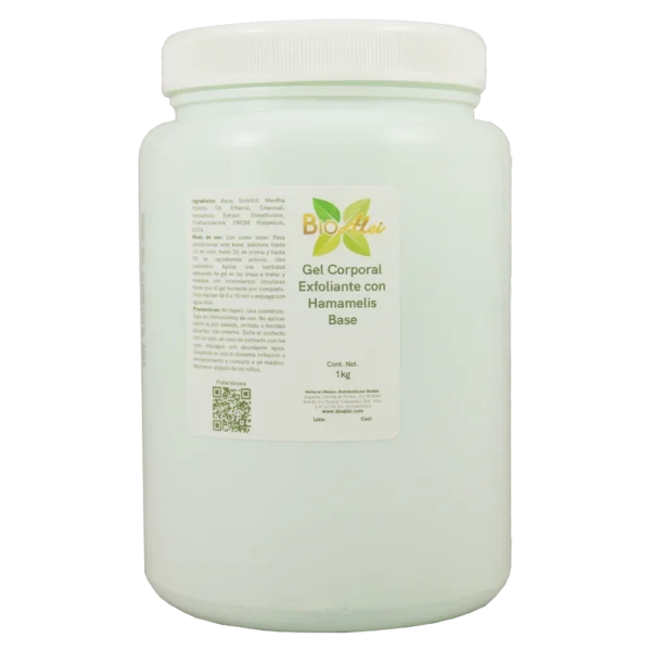 Gel Corporal Exfoliante con Hamamelis Base 1Kg - BioAlei